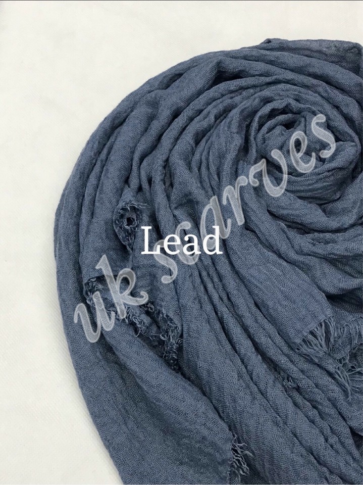 New Crimp Crinkle Frayed Edges Maxi Scarf Hijab Crimped Scarves Habiba ...