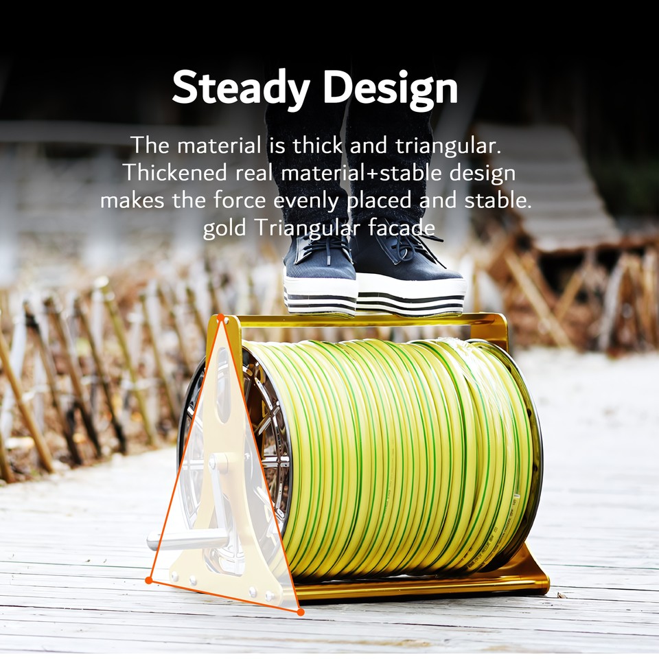 Garden Water Hose Reel Rack Stainless Steel Water Pipe Storage Wall ...