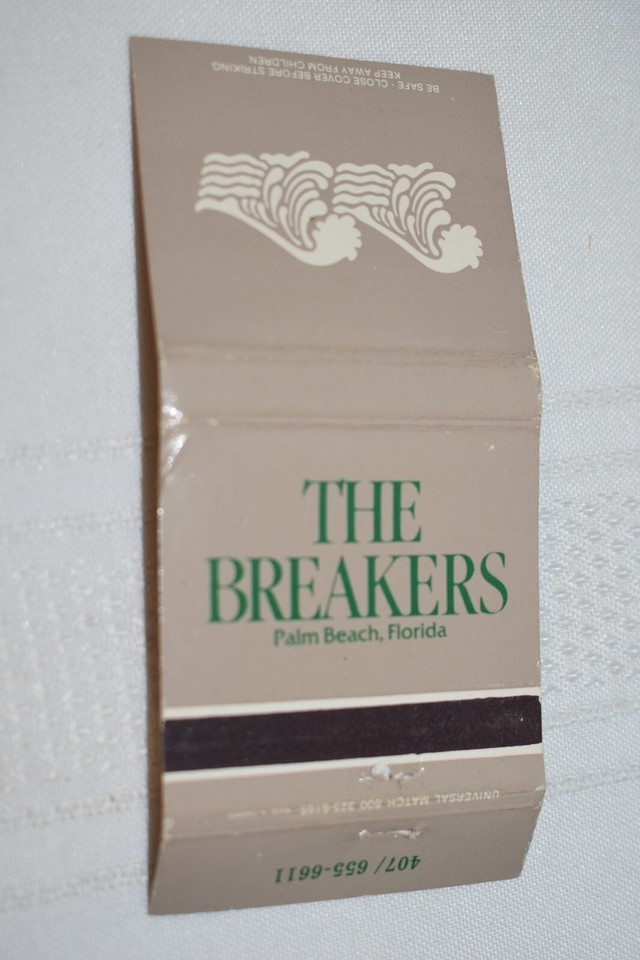 The Breakers Hotel Palm Beach Florida 30 Strike Matchbook Cover | eBay