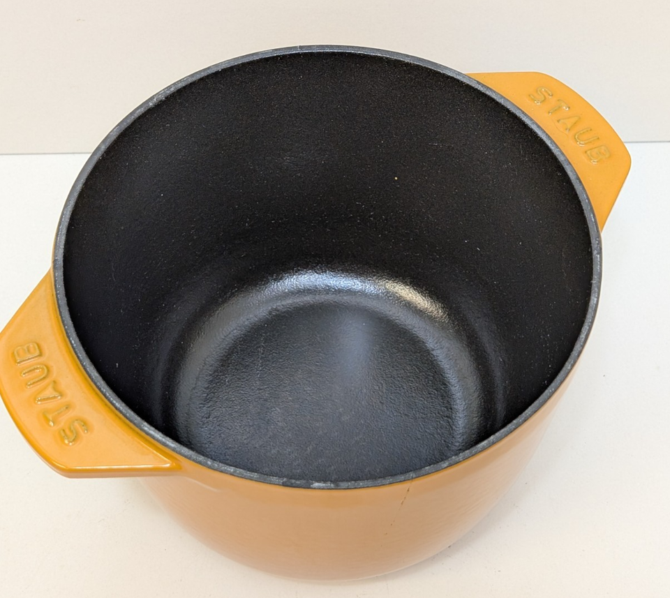 STAUB Rice Cocotte 16cm Yellow Cast Iron Non Stick Pot FREE SHIPPING ...