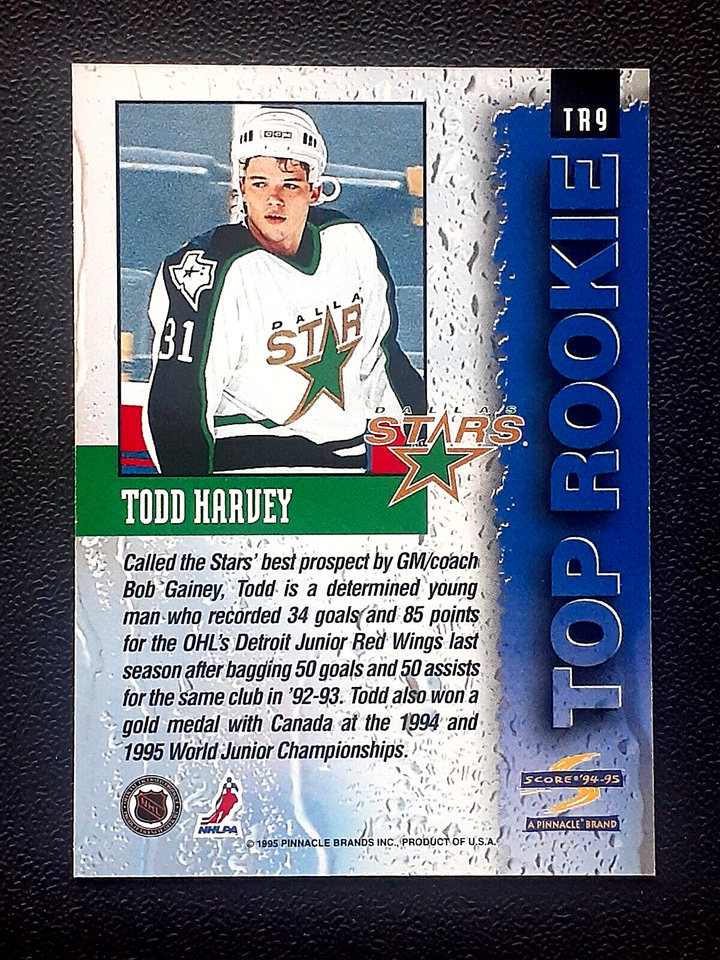 TODD HARVEY 1994-95 SCORE TOP ROOKIE REDEMPTION 94-95 NO TR9 50100 | eBay