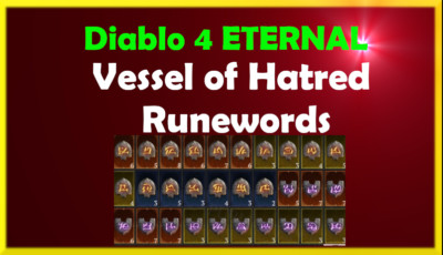 Diablo 4 ETERNAL Ewig Runewords Runes BAC EOM Vessel of Hatred D4 SC PC ...