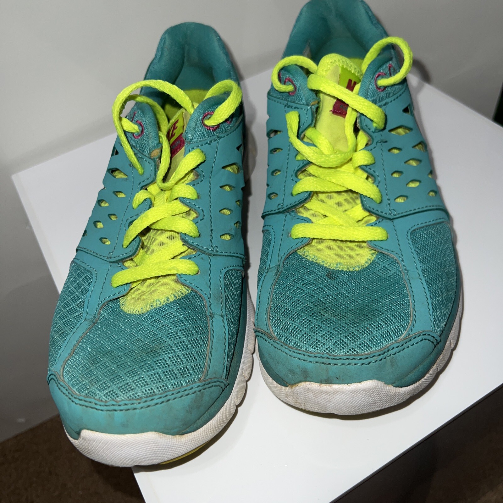 Nike Flex Run 580440-300 Teal Running Shoes Lace Up Low Top Size 6 ...