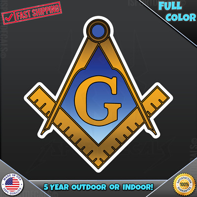 Masonic Mason The Square and Compasses Logo Car VINYL DECAL STICKER 171 ...