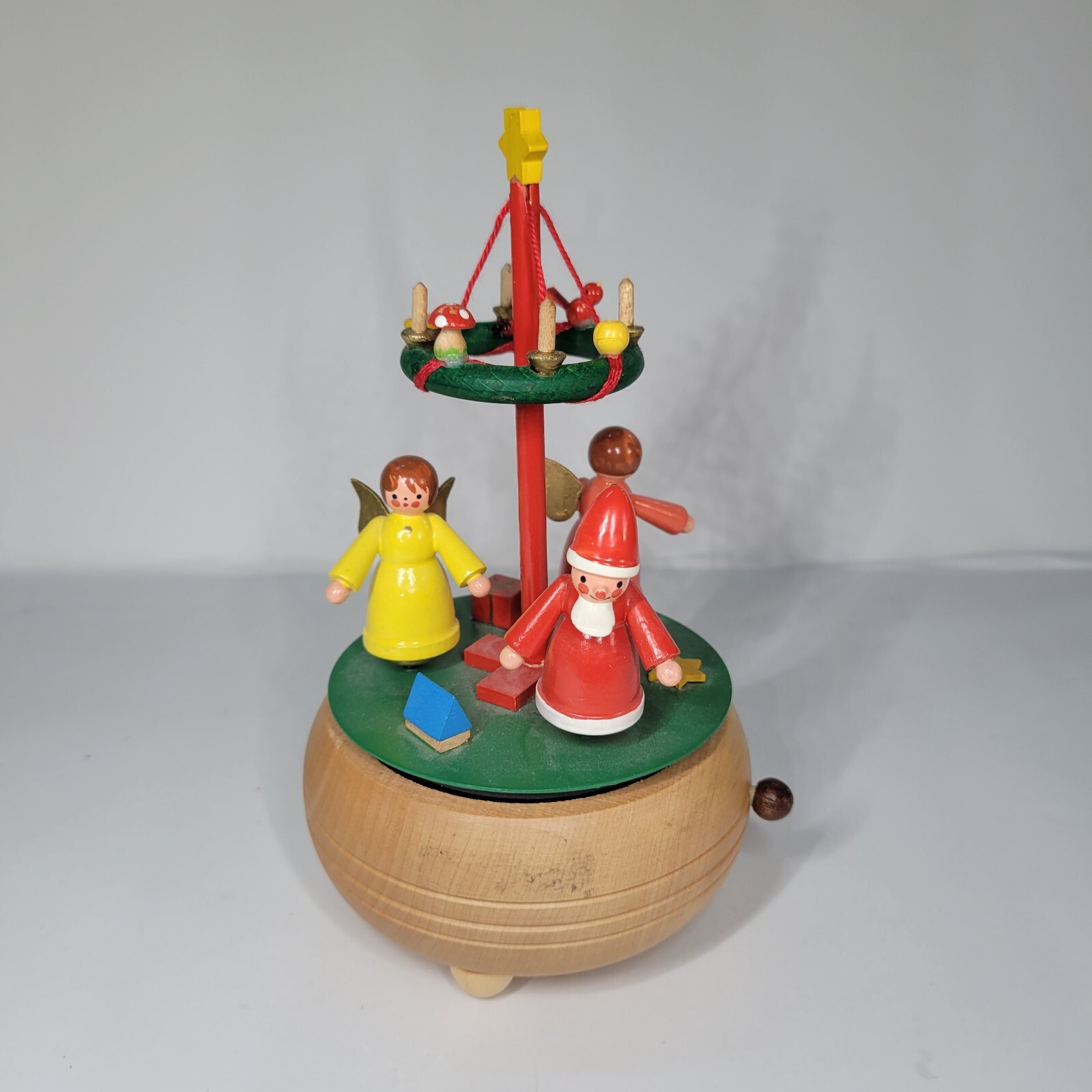 Vtg Holzkunst C. Ulbricht Musical Christmas Spinning Music Box Santa ...
