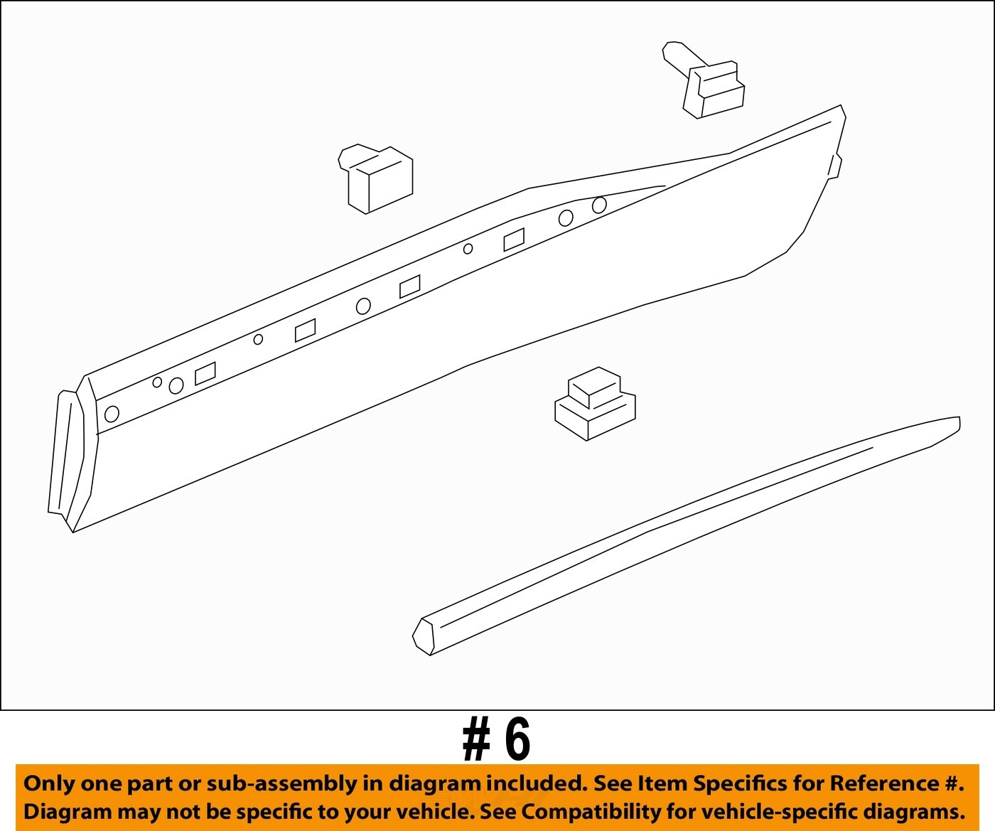 Chevrolet GM OEM Traverse Rear Door Body Side-Lower Molding Trim Left ...
