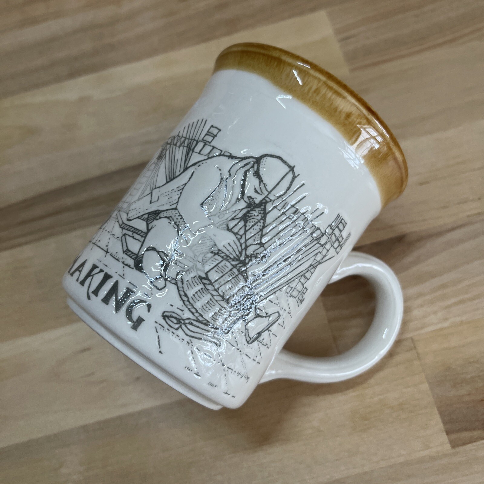 Vintage BILTONS Basket Making Coffee Mug Fine Ceramic Made in England ...