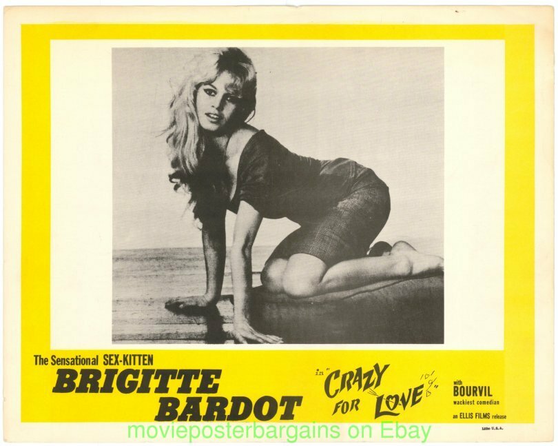 CRAZY FOR LOVE BRIGITTE BARDOT 10x13 Inch LOBBY CARD REPRO PHOTO | eBay