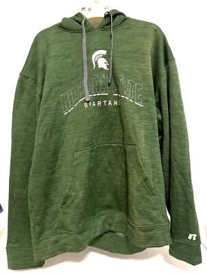 Michigan State University Spartans College Hoodie Green Russell Size ...