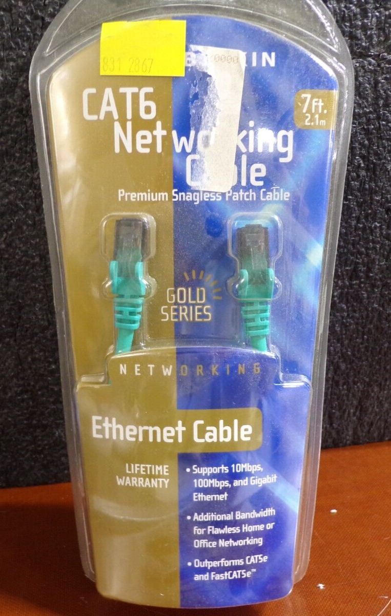 Belkin CAT6 Networking Cable 7 ft. Green A3L980-07-GRN-S Gold Series Snagless(G) | eBay