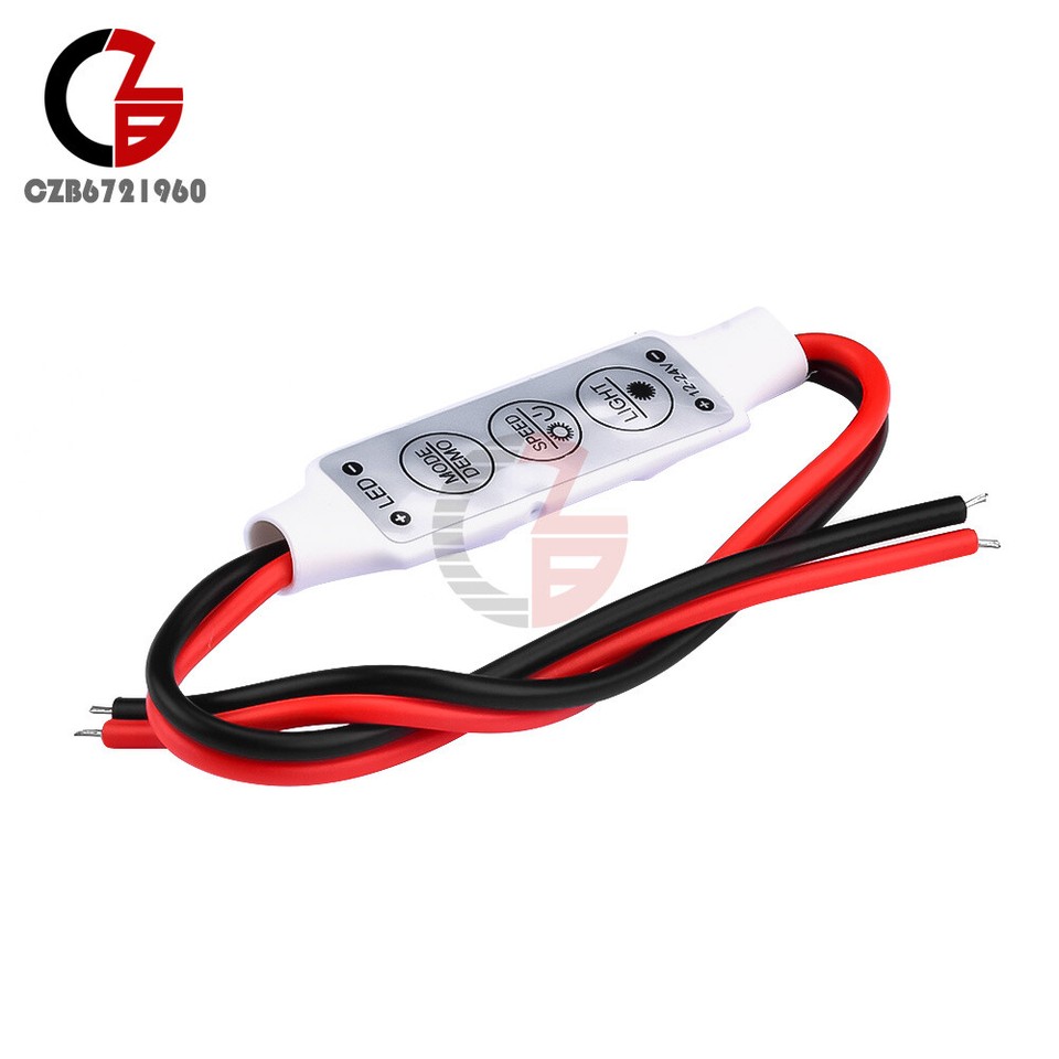 Mini 3 Keys Dimmer Controller DC 12V for Single Color 5050 3528 Led ...