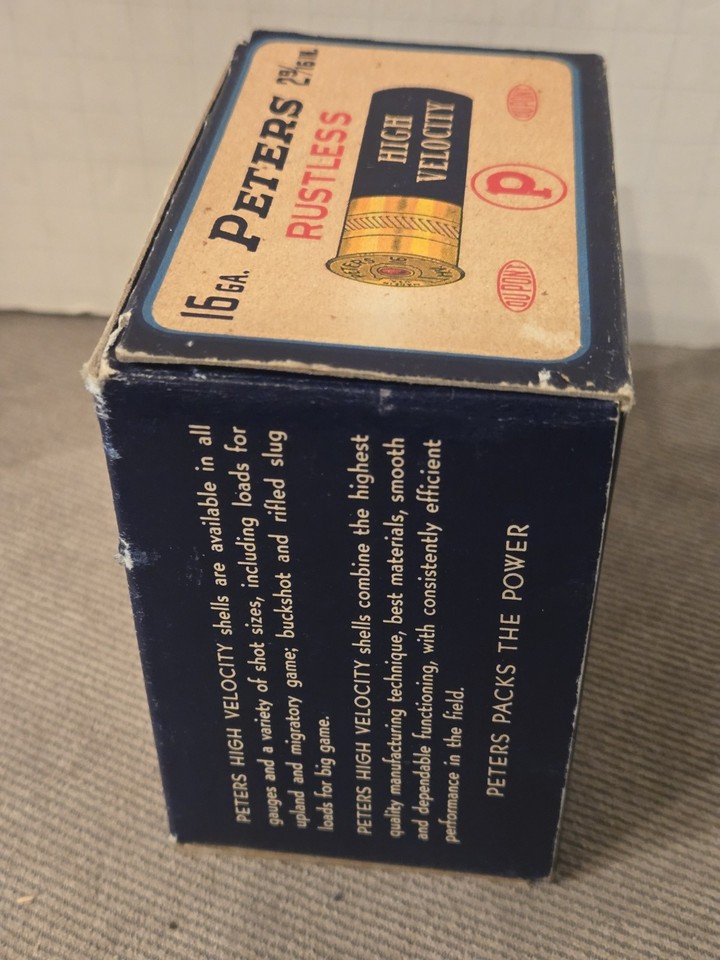 Peters High Velocity 16 Gauge Shotgun Shell Ammo Box Empty USED EX ...