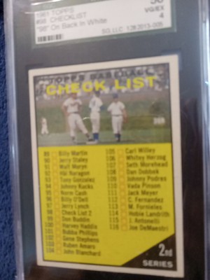 1961 Topps - Checklist Ernie Banks, Don Zimmer, Joe Adcock #98 ...