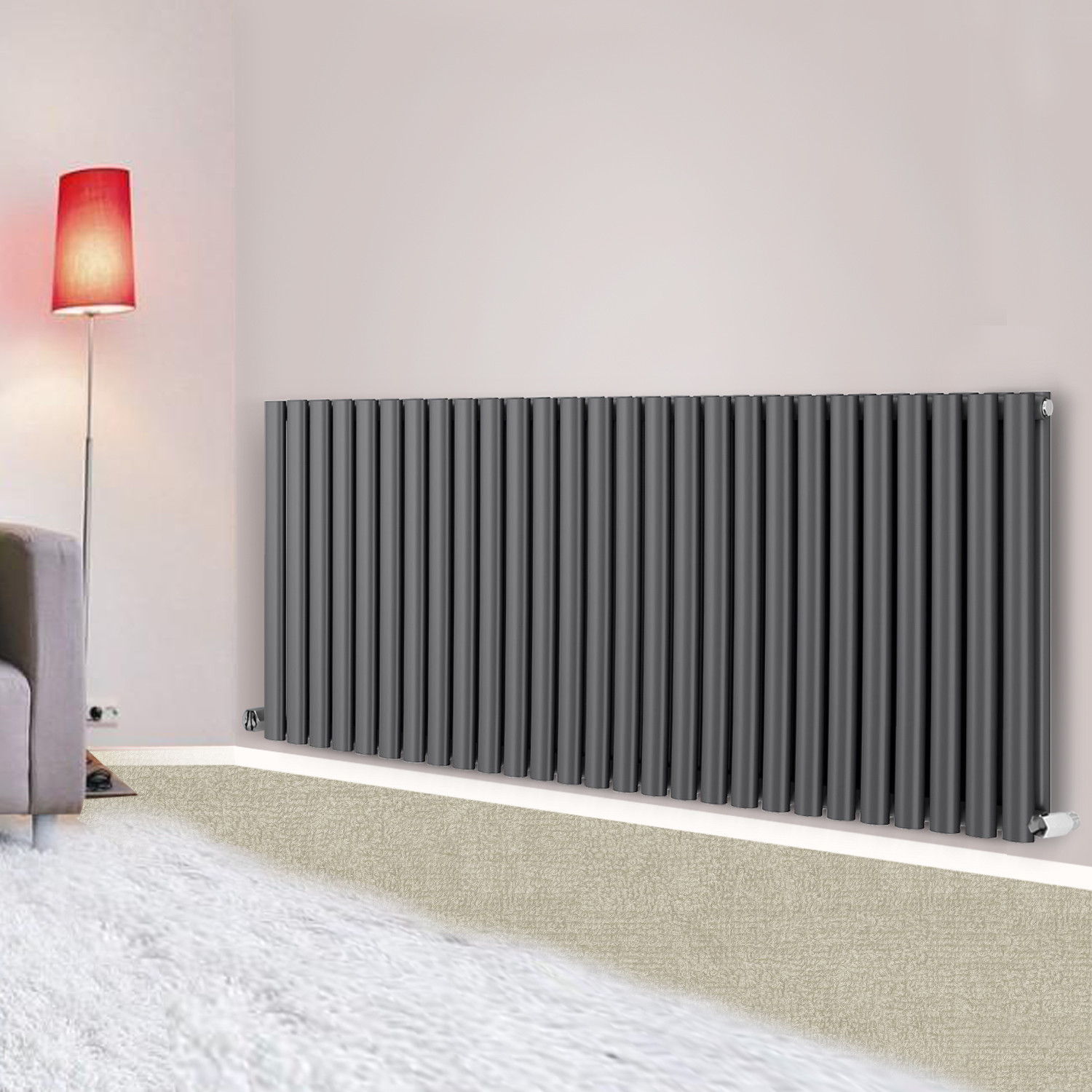 Horizontal Vertical Oval Column Designer Radiator Central Heating Rad ...
