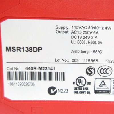 For 440R-M23141 MSR138DP Safety Relay 115V | eBay
