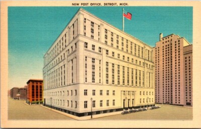 Postcard New Post Office Detroit Michigan | eBay