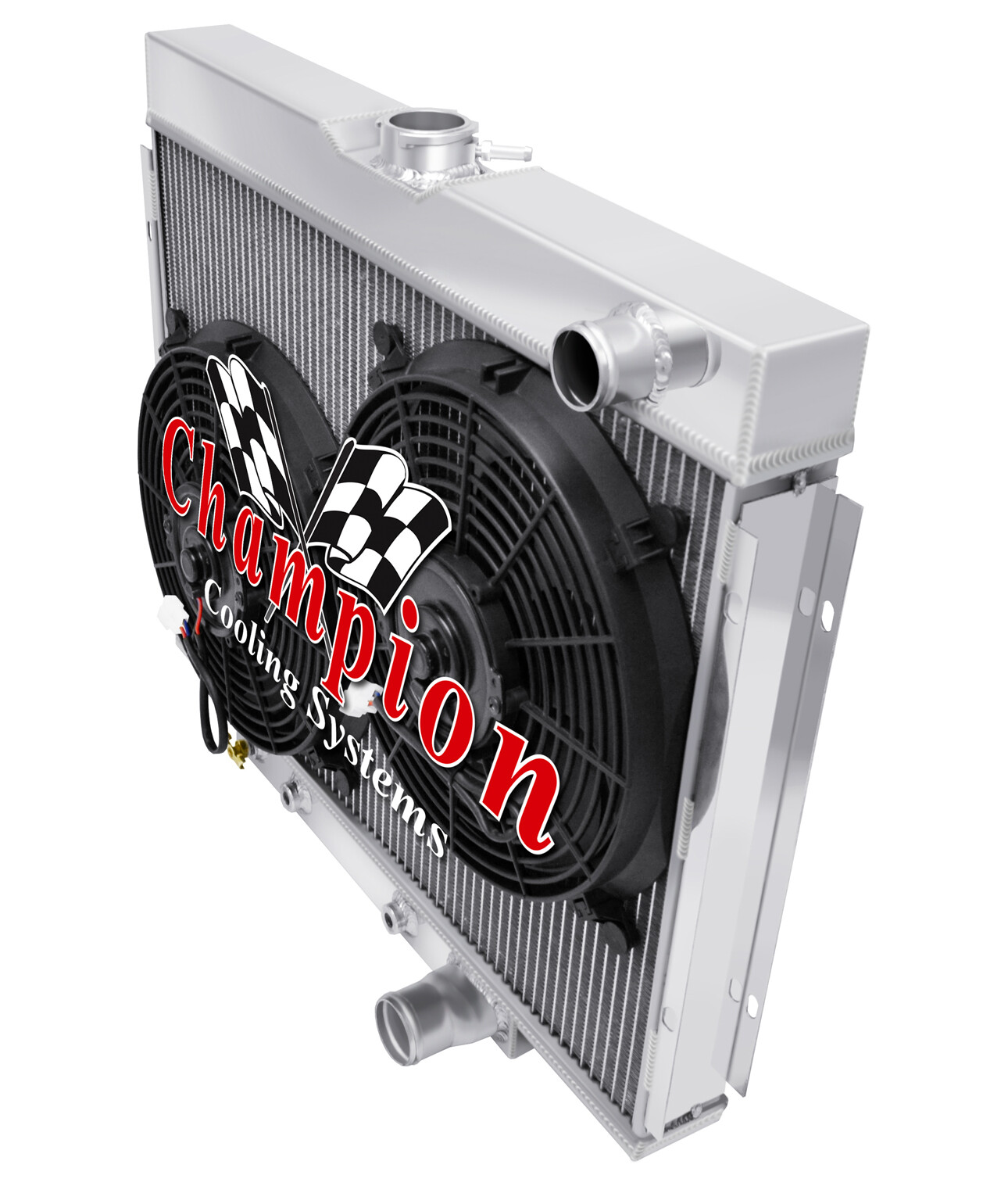 1967-1970 3 Row Ford Mustang Aluminum 3 Row KR Champion Radiator Fan ...