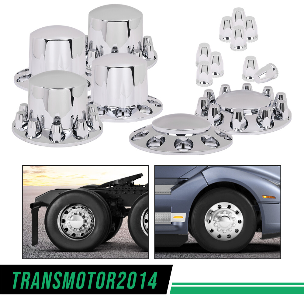 Hub Cover Semi Truck Wheel Kit Axle Cover 33mm Lug Front & Rear ...