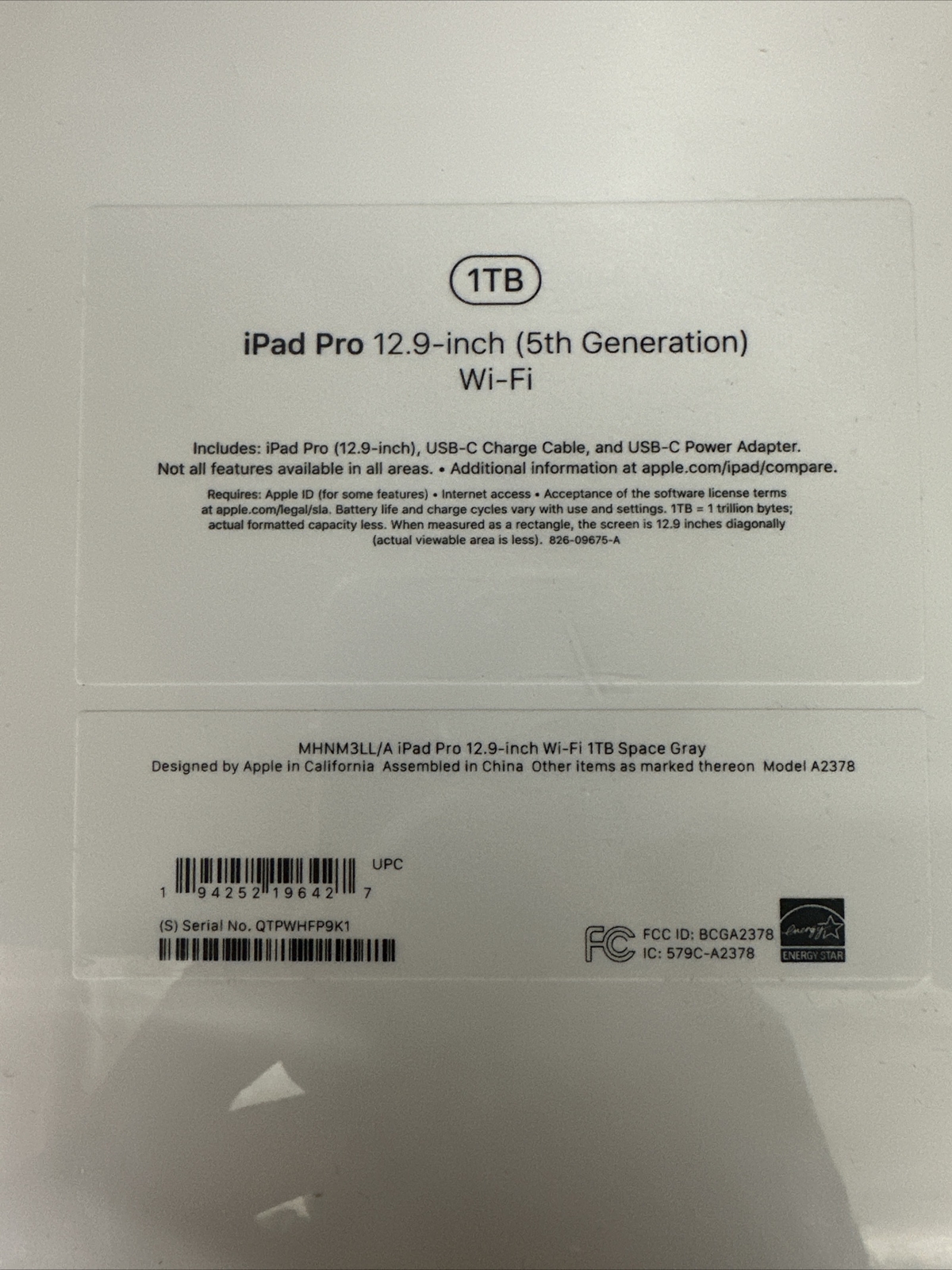 Apple iPad Pro (5th Generation) A2378 1 TB, Wi-Fi, 12.9 in - Space Gray ...