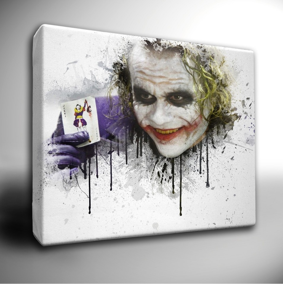 Marvel Avengers / DC Characters paint splatter CANVAS Wall Art Picture ...