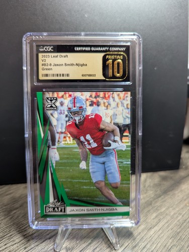 2023 Leaf Draft Green (RC) #B2-9 JSN JAXON SMITH-NJIGBA Ohio State CGC ...