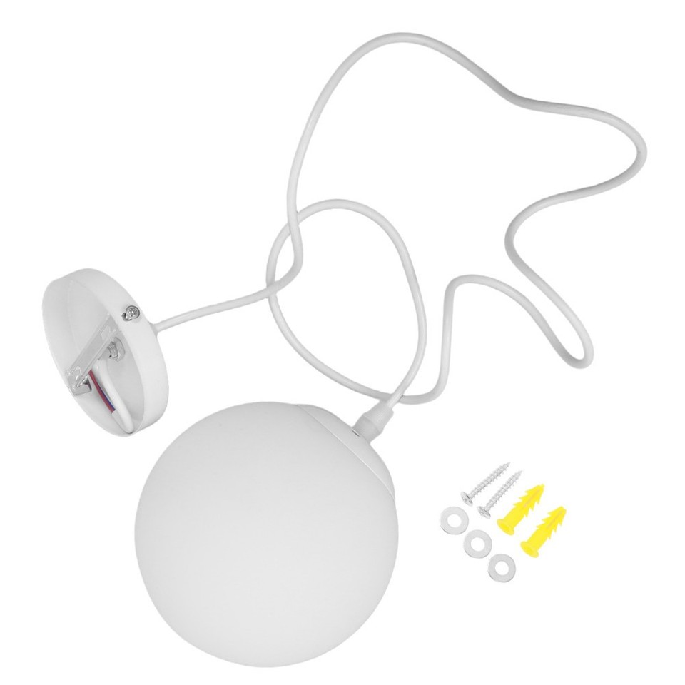 Large White Glass Ball Pendant Light Hanging Fixture for Foyers ...