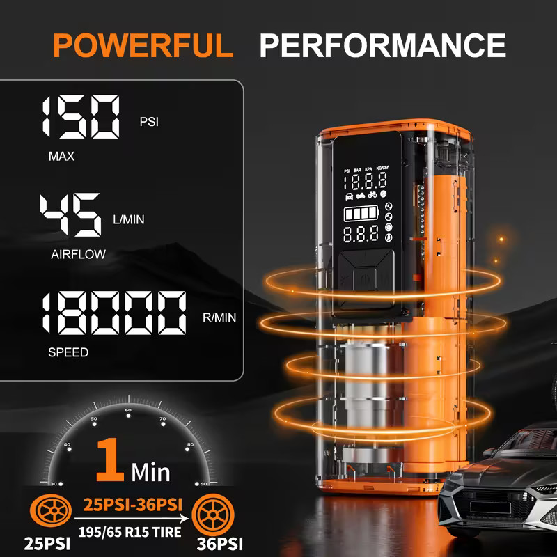 Car Bike Tire Inflator Pump Portable Battery Rechargeable Air Compressor Digital | eBay