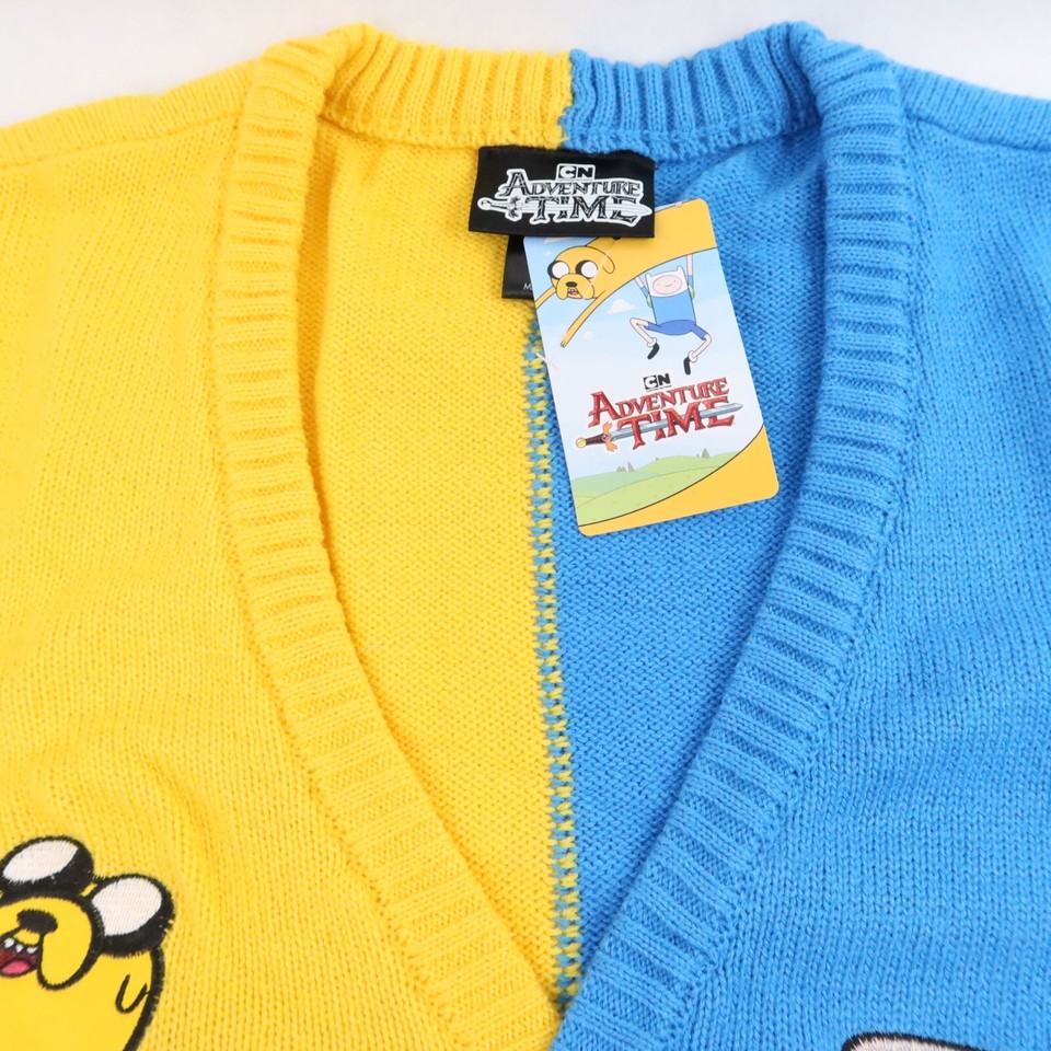 Adventure Time Cardigan Sweater Adult Small Finn Jake Embroidered ...