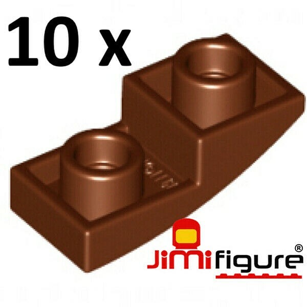 NEW 10 x LEGO Inverted Curved Slope 2x1 Reddish Brown 24201 Genuine ...