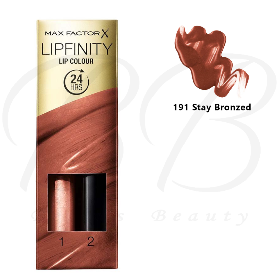 MAX FACTOR Lipfinity 2 Step Lip Colour + Top Coat 24Hrs Lip Tint ...