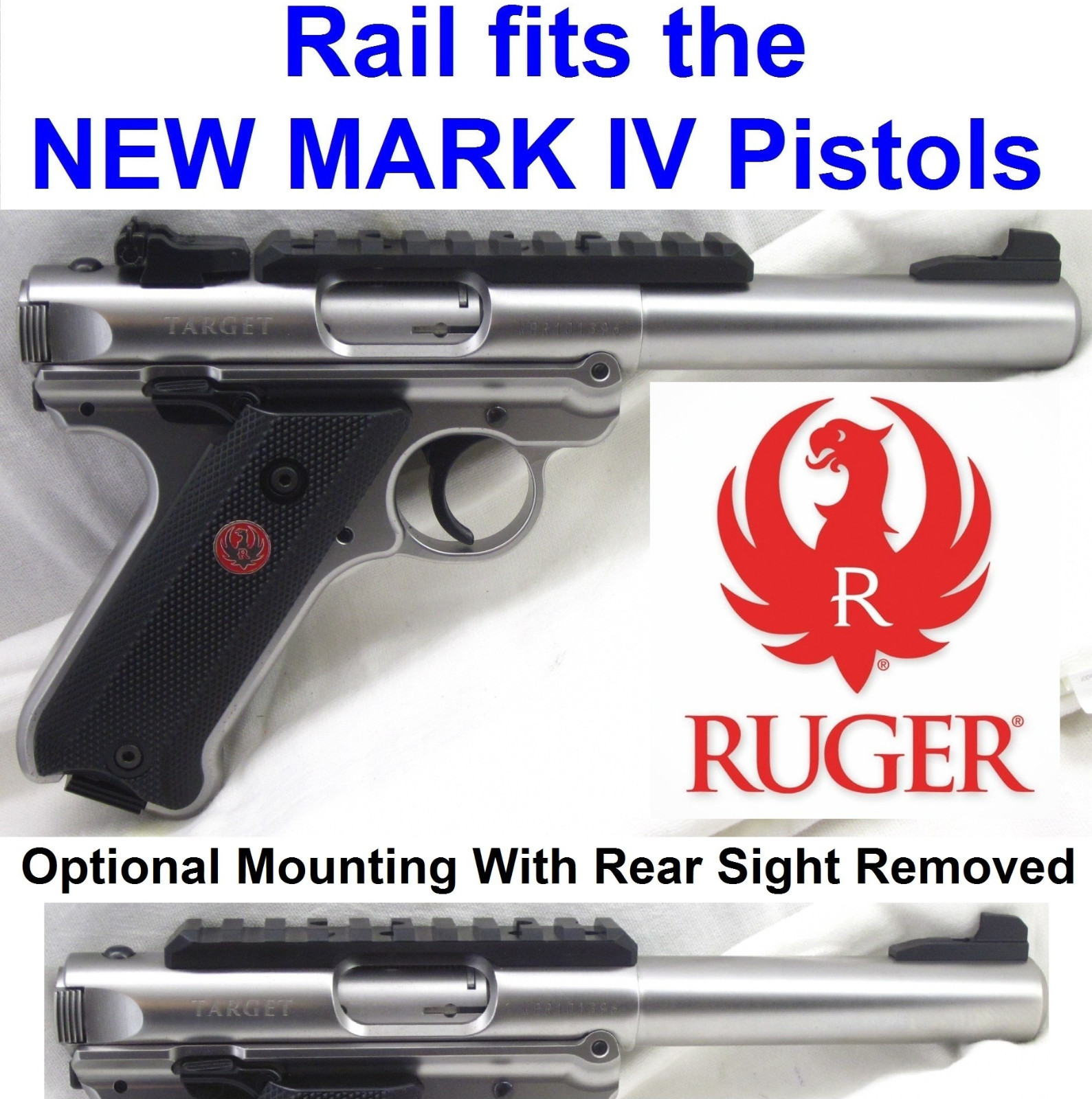 FACTORY RUGER PICATINNY Rail for Mark IV Scope Mount Base MK 4 MKIV MK4 ...