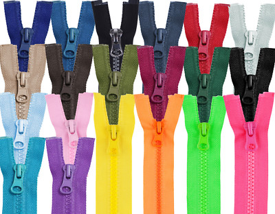 Chunky Open Ended Zip Teeth - Choice 15 Colours 40-120 cm Zipper ...