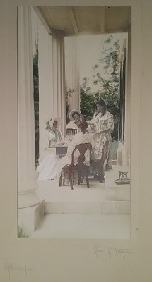 Afternoon Tea Charles R. Higgins Hand Tinted Photo Signed Framed 4 ...