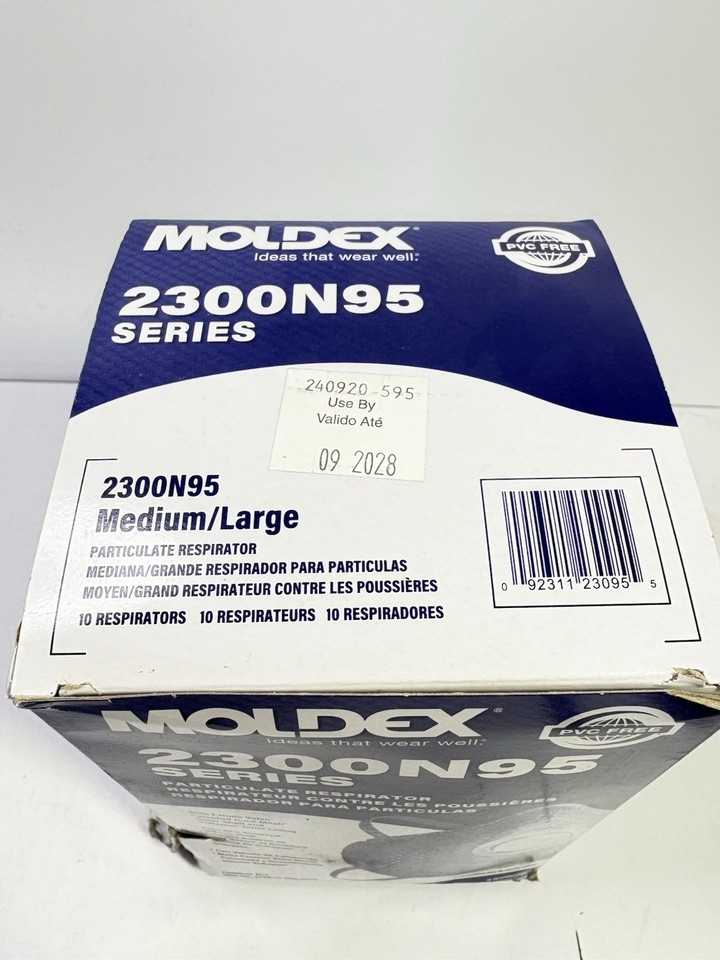 10-Pack MOLDEX 2300N95 Medium/Large Particulate Respirator Face Masks ...