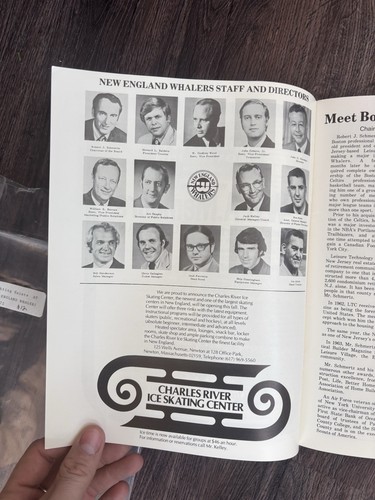 1972 New England Whalers Vs Minnesota Saints WHA Hockey PROGRAM Larry ...