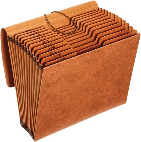 Globe Weis /Heavy Duty Expanding File with Flap, 12 Monthly Pockets, 1/ ...