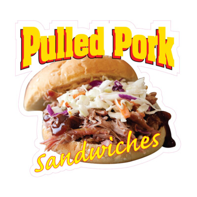 Food Truck Decals Pulled Pork Sandwiches Restaurant & Food Concession ...