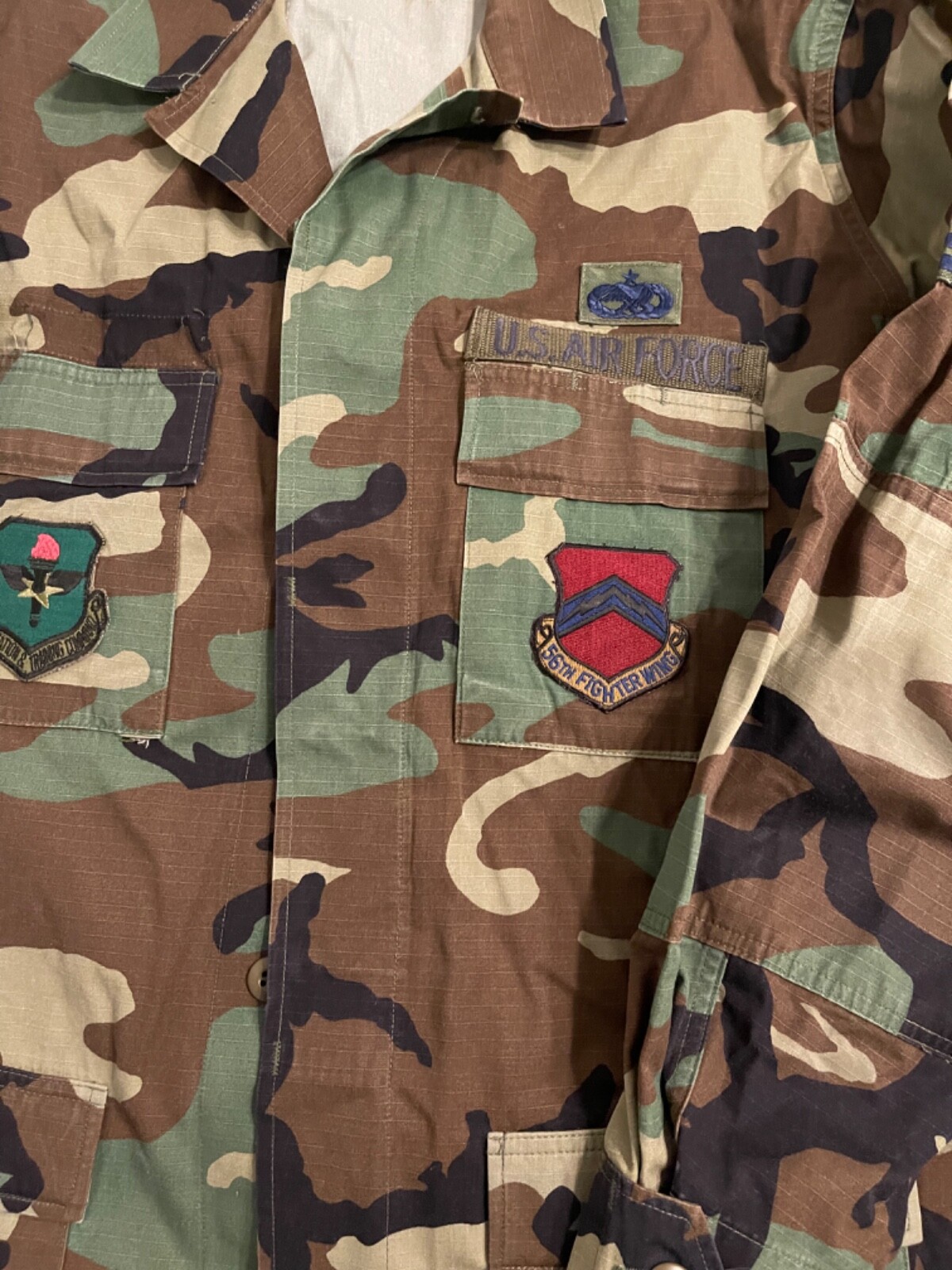 US Army Military Jacket Woodland Camo Hot Weather Coa… - Gem