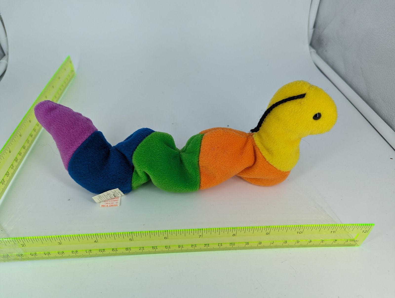 Beanie Babies TY Inch The Worm Plush 1995 RETIRED/ERROR Extra Long ...