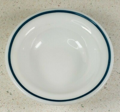 Vintage Corelle Corning Decor 5 1/2" Dessert Bowls Rosemarie Blue Trim ...