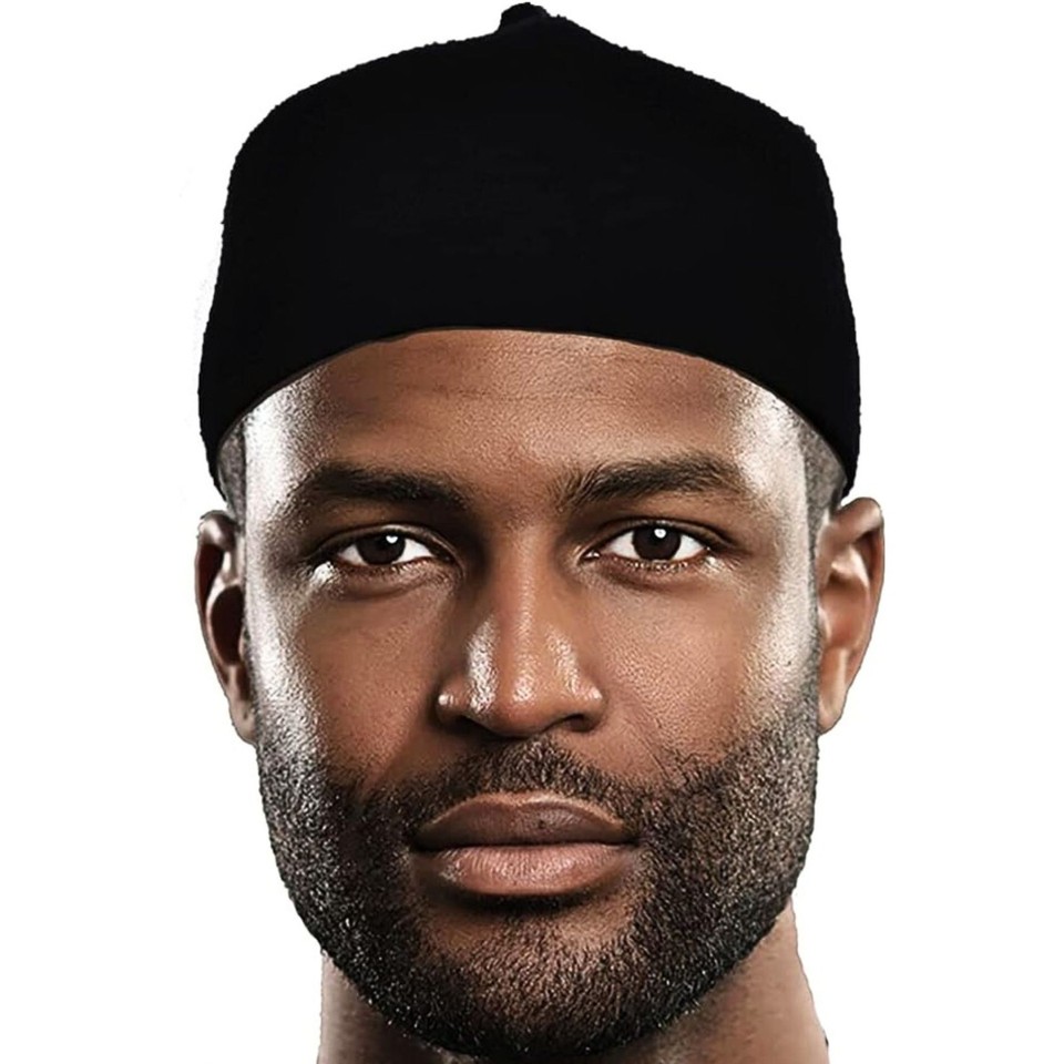 Black Wool Felt Igbo Cap African Fez Kufi Hat, African Igbo Traditional ...
