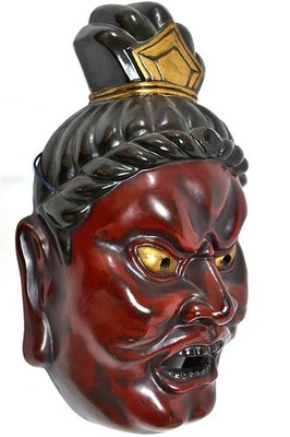 Japanese Traditional Kagura Mask NIO(仁王) Agyo-type Noh Bugaku Kabuki ...