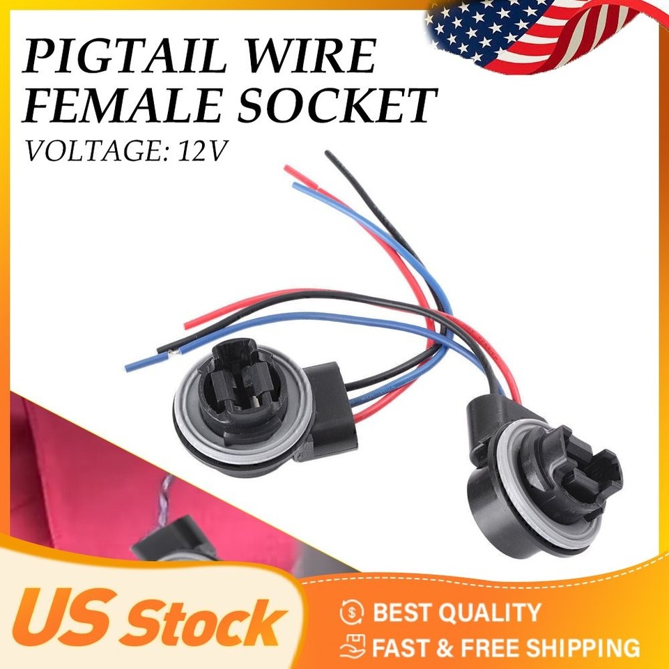 Universal Pigtail Wire Female 3157 Socket S Two Harness Front Turn ...