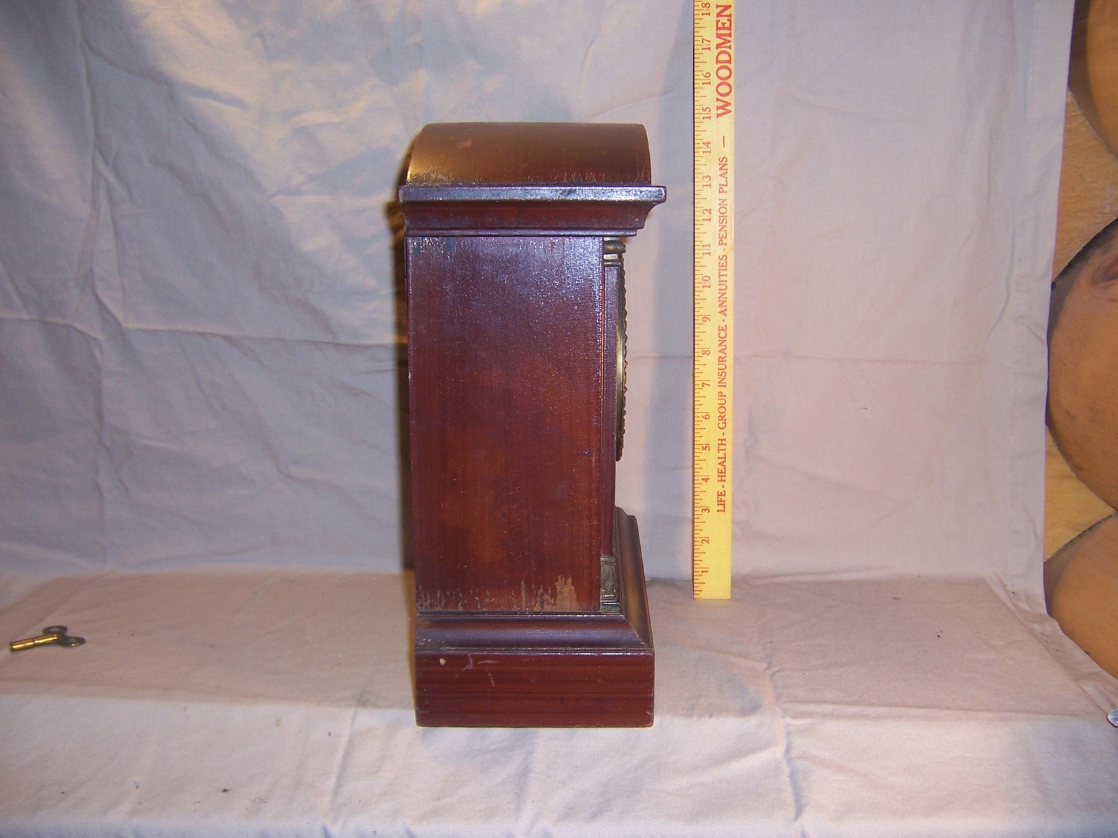 Rare Antique Ingraham Mantle Clock with Columns Chimes Shelf Brass ...