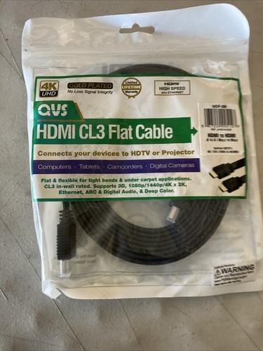 3 Meter HDMI CL3 Flat Cable 4K UHD Gold Plated. | eBay