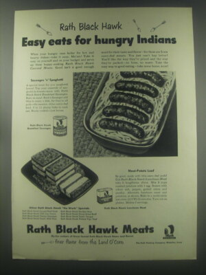 1952 Rath Black Hawk Meats Advertisement - recipe for Sausages 'n ...