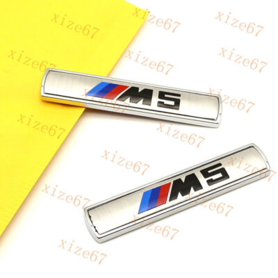 2pcs Chrome Metal For M5 Emblems Fender Badge Car Truck Decal Sticker ...
