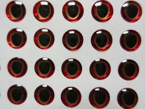 5mm 6mm 7mm 8mm Tear drop Shape Pupil 3D Holographic Red&Yellow Fishing ...