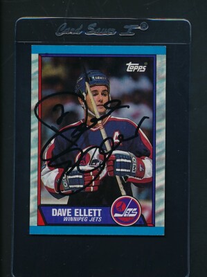 1989/90 Topps #69 Dave Ellett Jets Signed Auto *C9935 | eBay