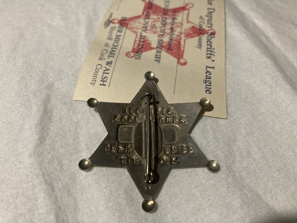Junior Deputy Sheriffs League Badge Cook County IL, Elmer Michael Walsh 1946-50 | eBay